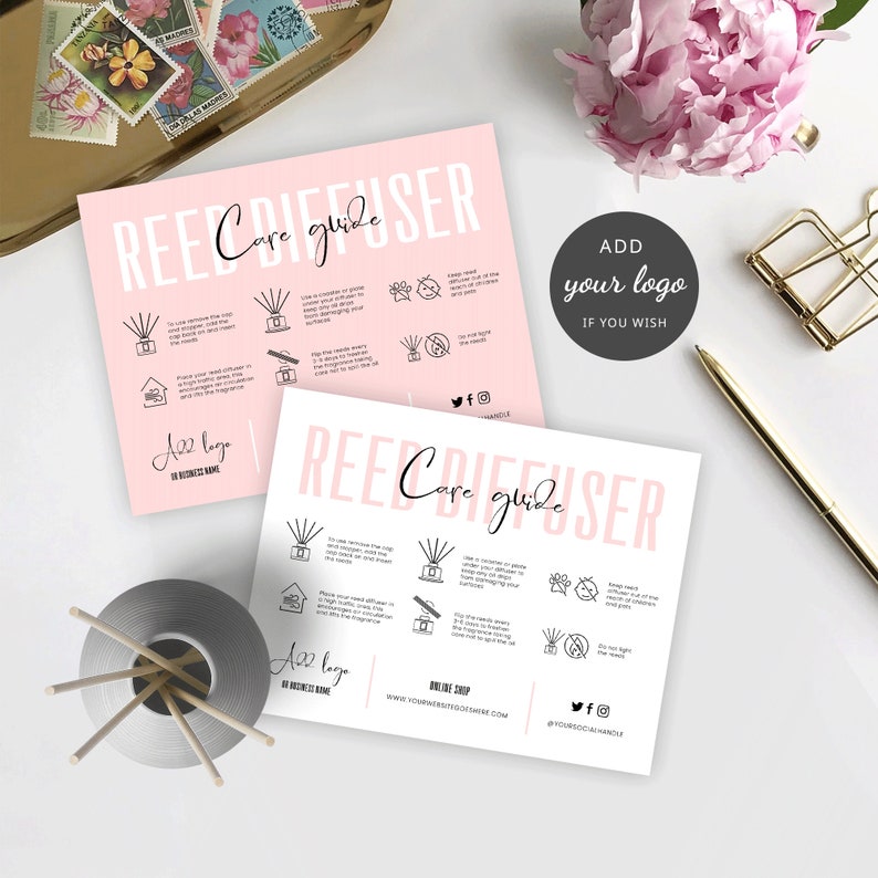 Reed Diffuser Care Guide Template, Custom Room Diffuser Care Guide ...