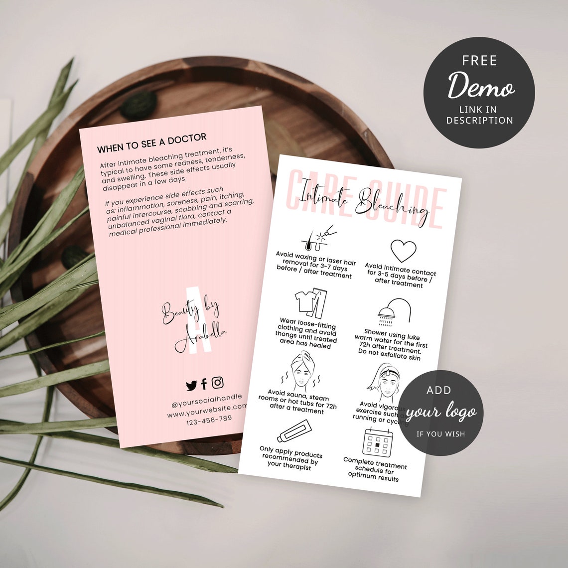 Intimate Bleaching Aftercare Template Editable Bikini - Etsy