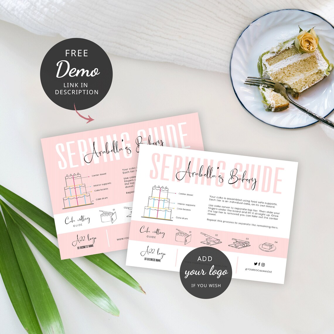 Custom Cake Serving Guide Template Tiered Cake Disassemble | Etsy