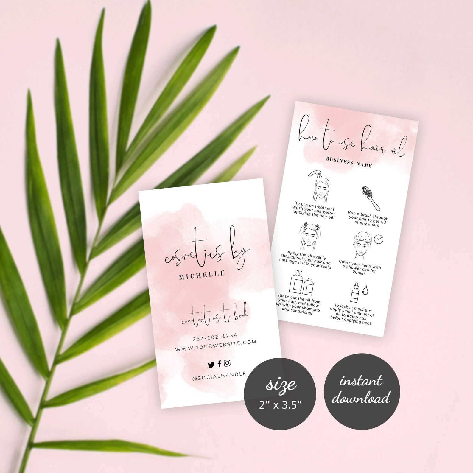 Hair Oil Application Instructions Custom Hair Oil Care Guide | Etsy