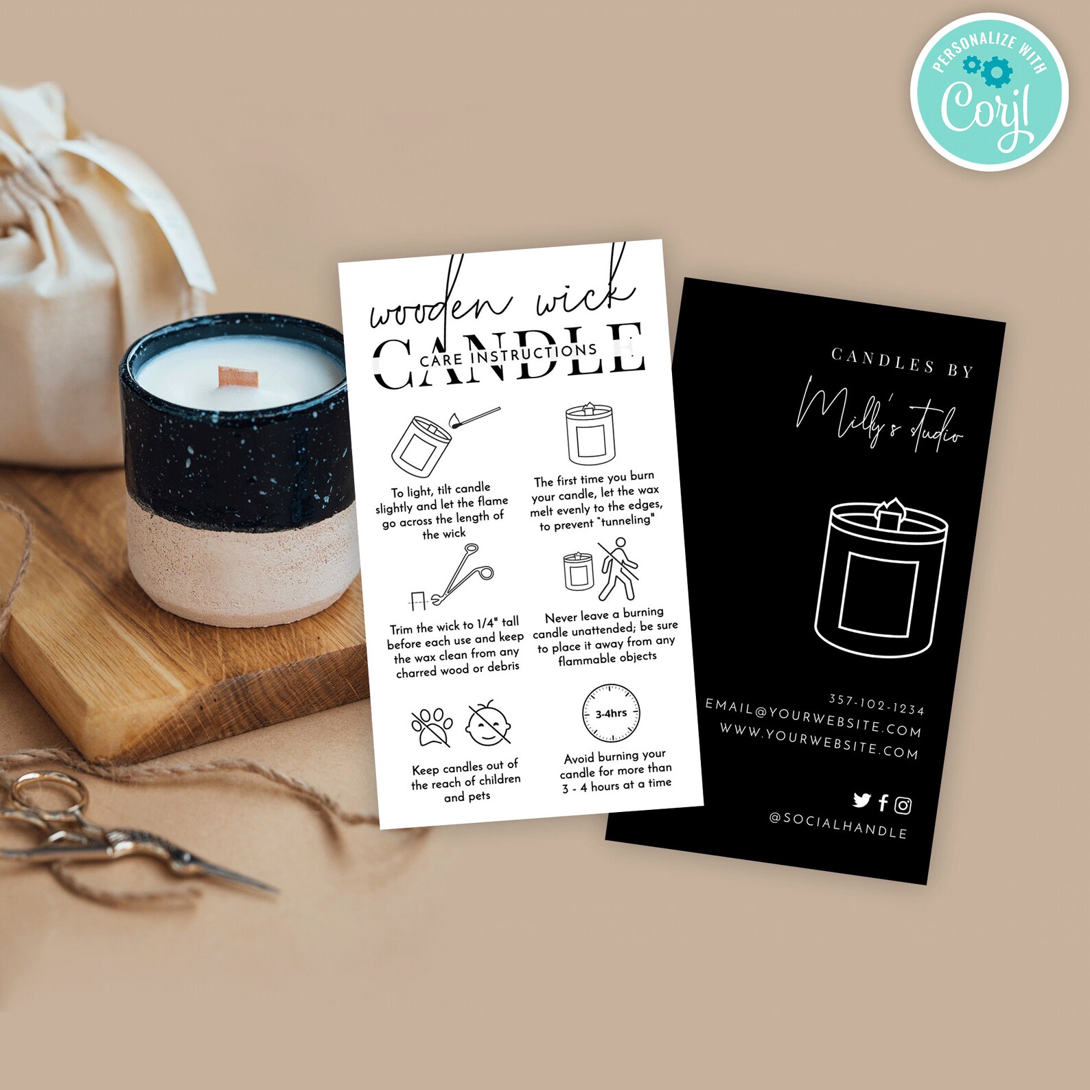 Wooden Wick Candle Safety Guide Template MINI Candle Do's - Etsy