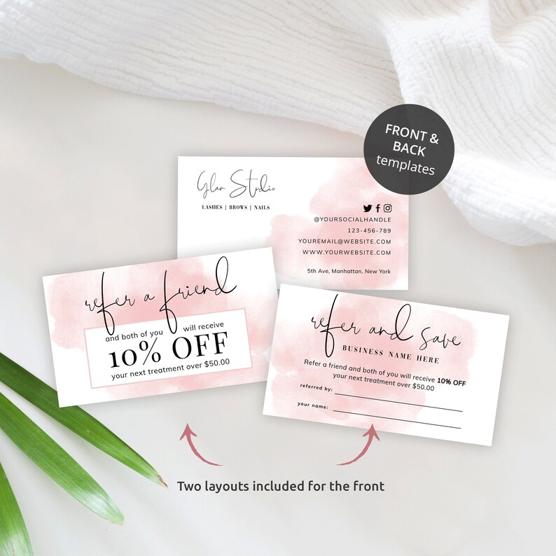 Editable Refer a Friend Card Printable Loyalty Club Template - Etsy