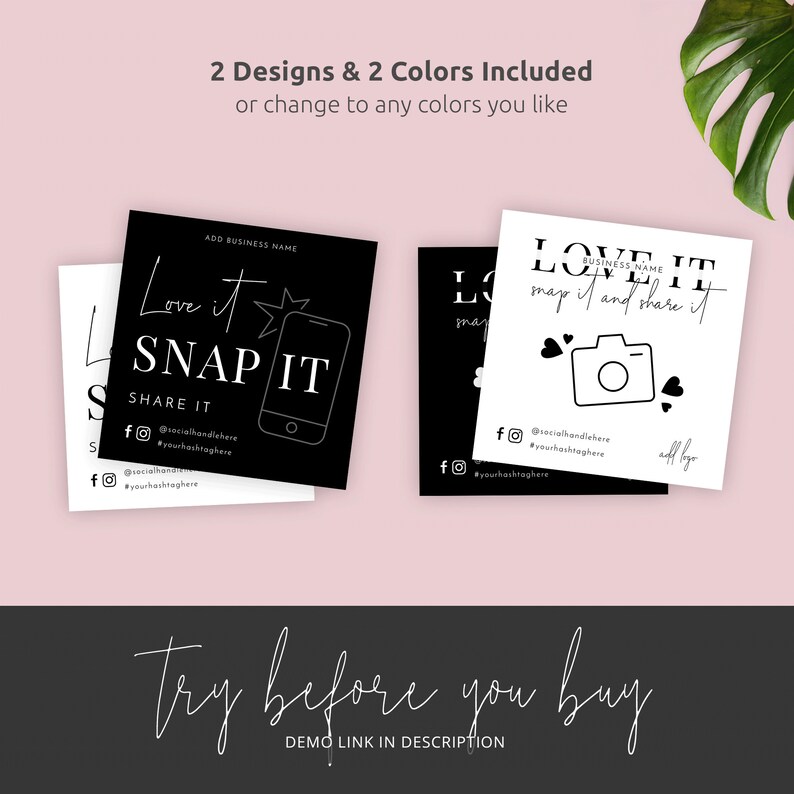 Editable Snap and Share Template Minimalist Share on Social - Etsy