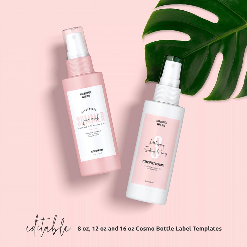 Cosmetic Bottle Label Template Editable Cosmo Bottle Labels 8 - Etsy