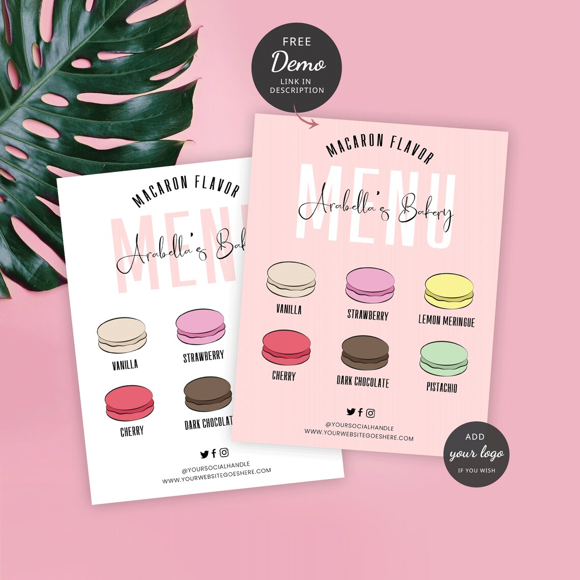 Editable Macarons Menu Template Feminine Macarons Flavor - Etsy