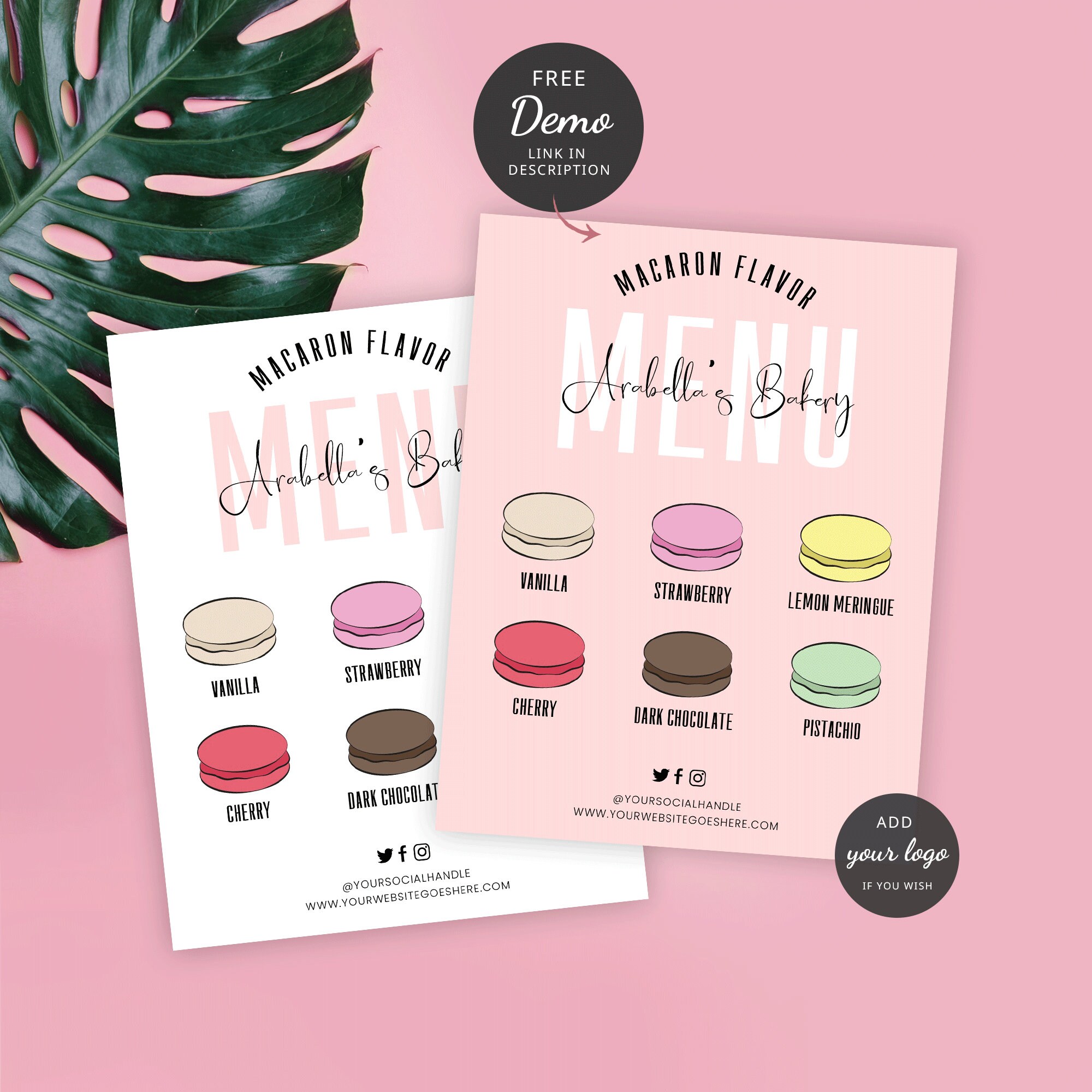 Editable Macarons Menu Template Feminine Macarons Flavor - Etsy