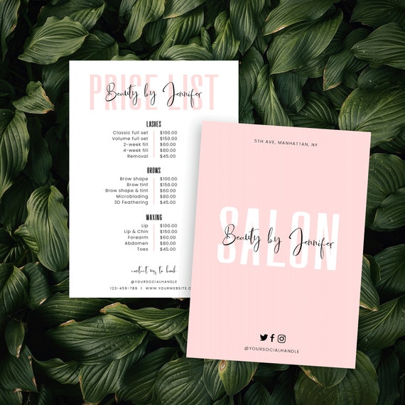 DIY Price List Editable Price List Template Printable | Etsy Canada