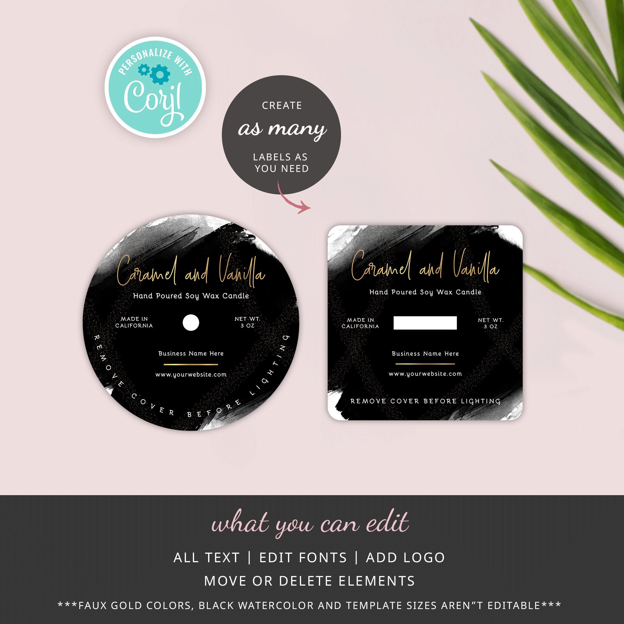 Candle Dust Cover Template Editable Candle Dust Lids | Etsy