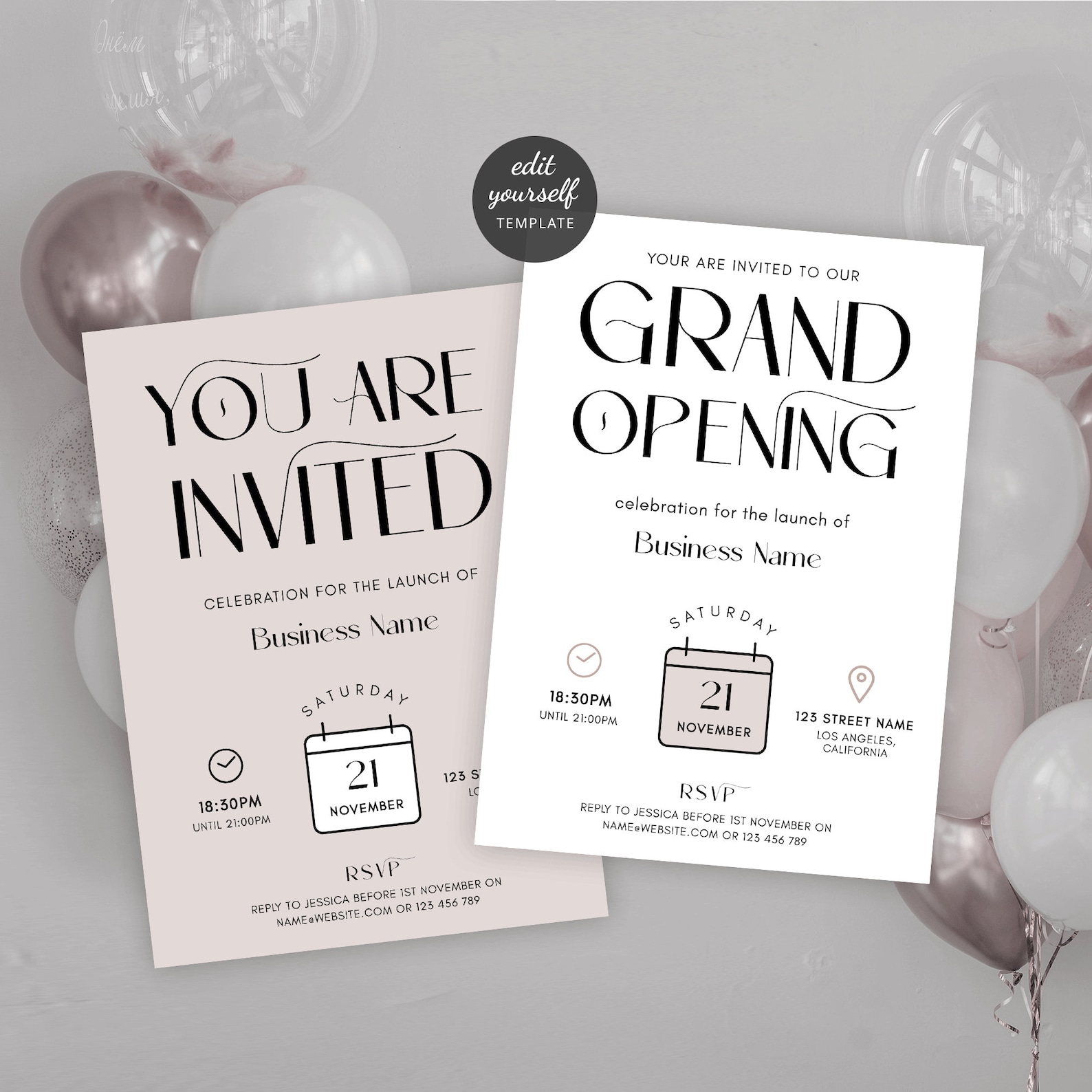 DIY Grand Opening Template Modern Business Launch Event - Etsy