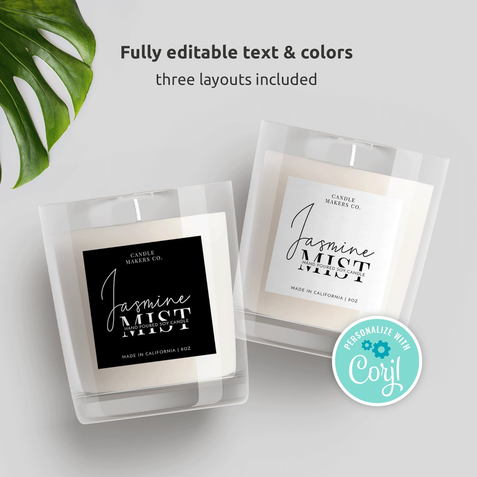 Minimalist Labels Template, Editable Candle Label Design, Custom ...