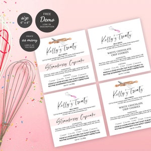 Cottage Law Food Labels Template, Custom Home Bakery License Stickers ...