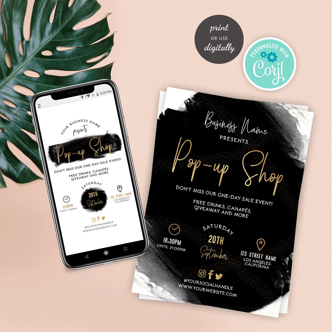 Pop up Shop Flyer Template Editable Sales Market Event - Etsy