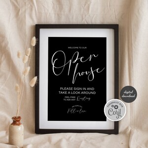 Minimalist Open House Welcome Sign Template, Editable Property Open Day ...