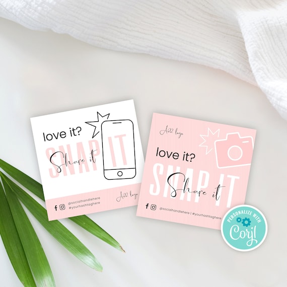 Snap and Share Card Template Editable and Printable Snap It - Etsy