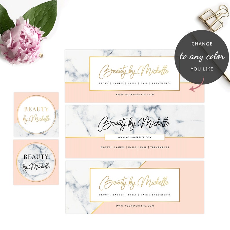 DIY Facebook Header Template Marble & Gold Editable Facebook - Etsy