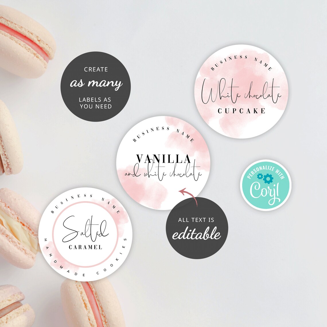 Feminine Flavor Sticker Template Customizable Scent Name - Etsy