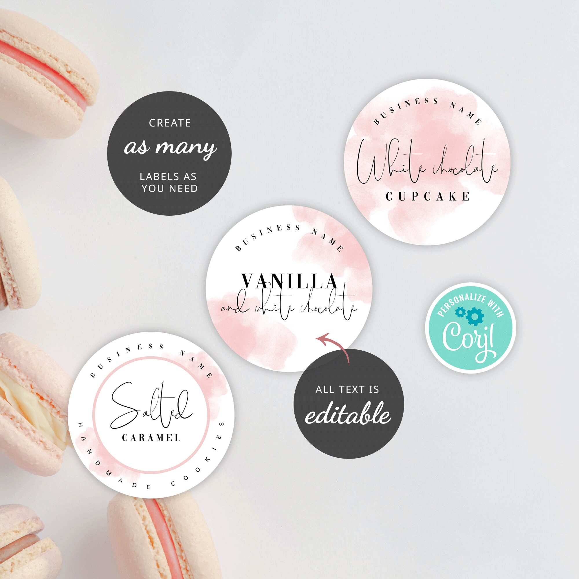 Feminine Flavor Sticker Template Customizable Scent Name - Etsy