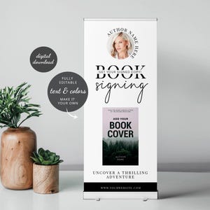 Minimalist Book Launch Banner Template: Author Event Sign (33x81in ...