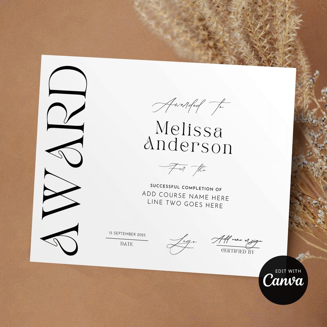 Custom Certificate of Completion Template, Beauty Salon Course Award ...