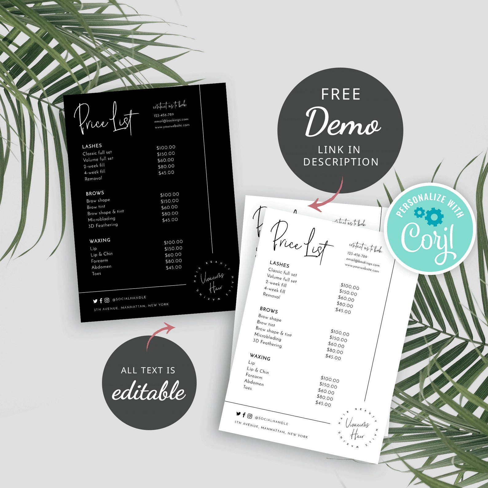 Edit Yourself Pricing Sheet DIY Pricing Flyer Template | Etsy
