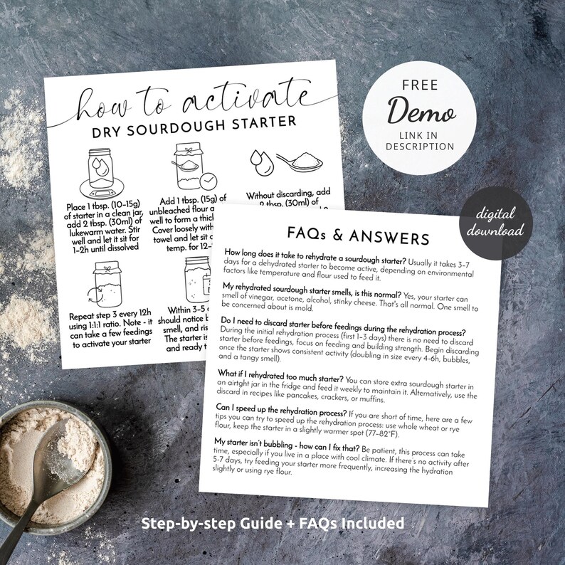 Dehydrated Sourdough Starter Instructions Template, How to Rehydrate ...