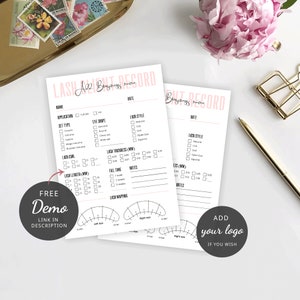 Editable Lash Client Record Template, Printable Lash Consultation Form ...