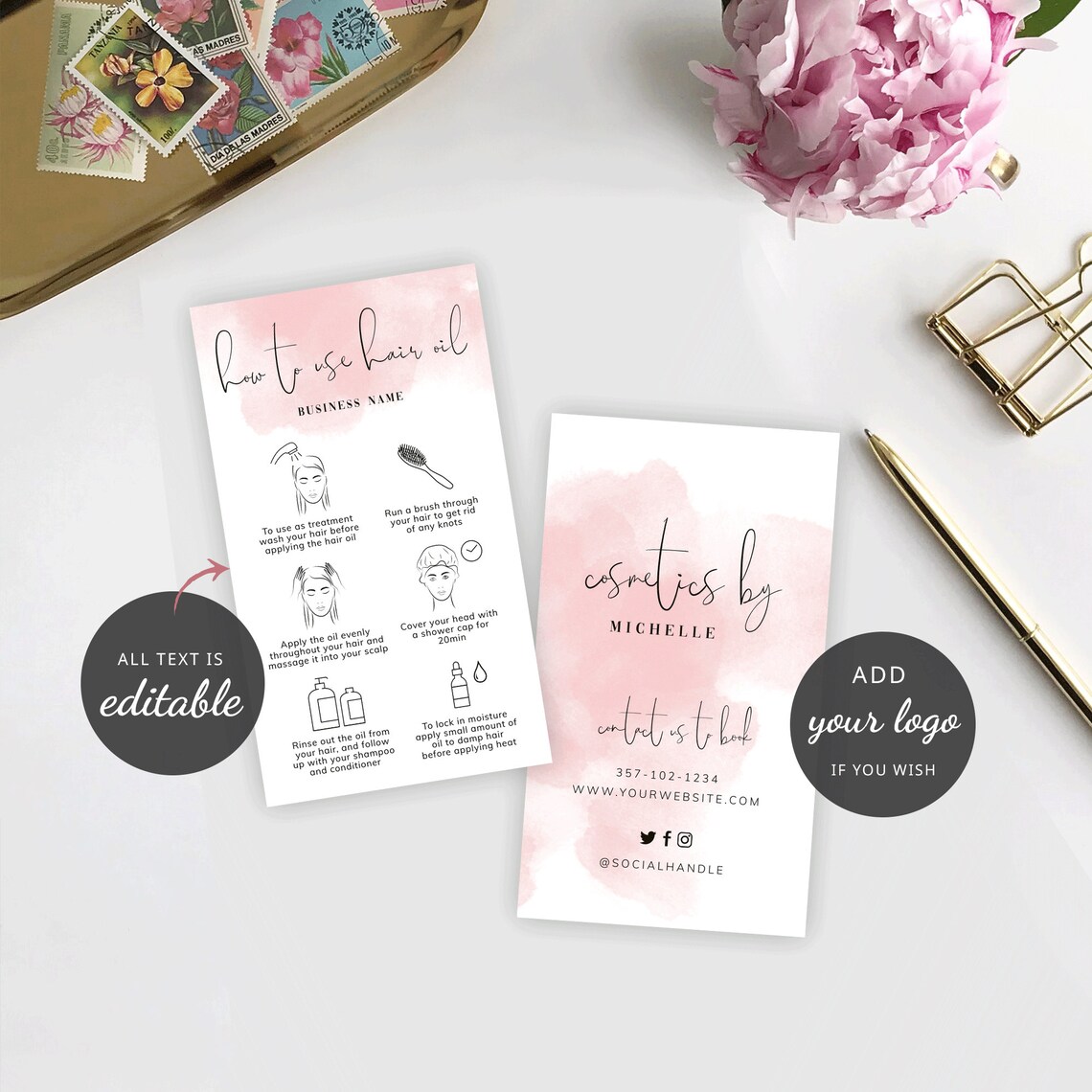 Hair Oil Application Instructions Custom Hair Oil Care Guide | Etsy