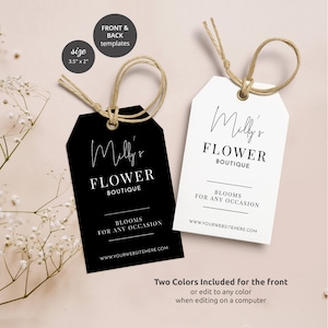 Editable Florist Hang Tag Template, Minimalist Flowers Care ...