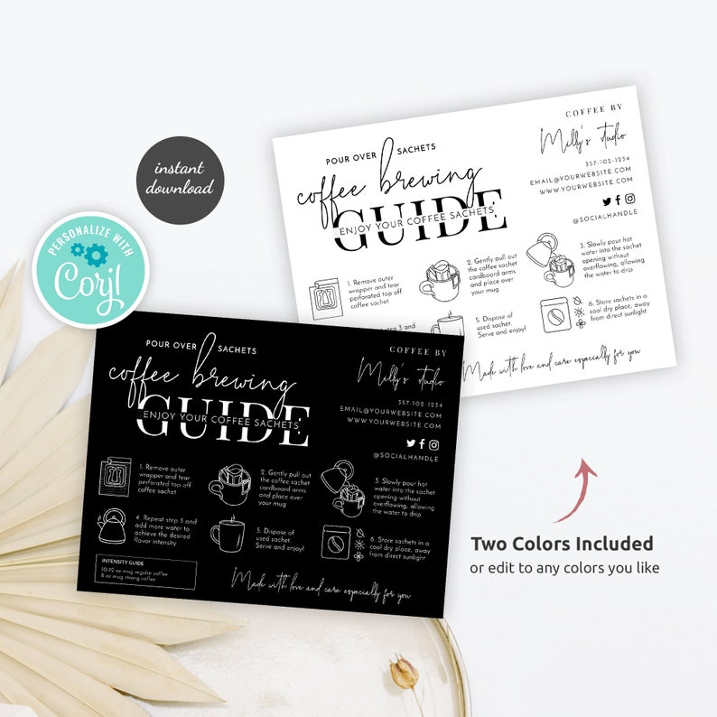 Coffee Brewing Guide Template Editable Drip Coffee - Etsy