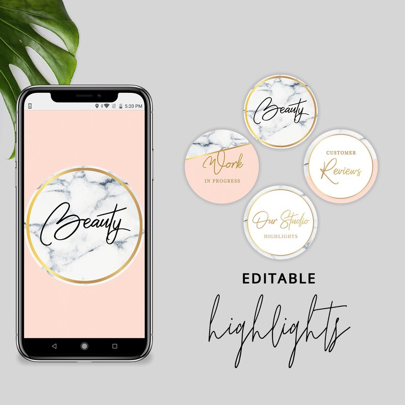 Marble Instagram Highlights DIY IG Story Cover Template - Etsy