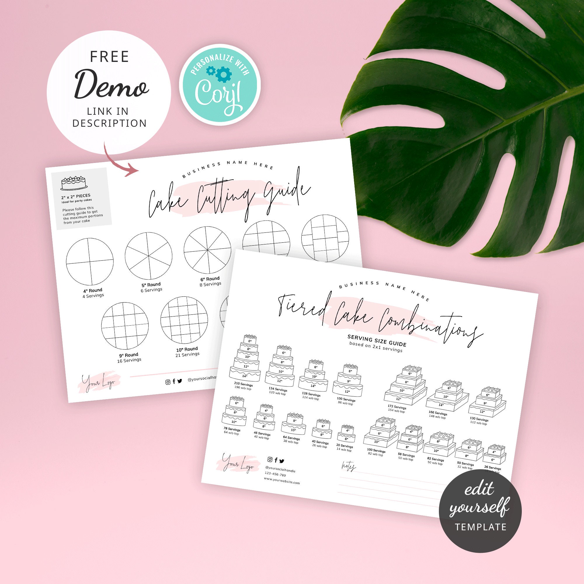Cake Cutting Guides Template Printable Round Square Sheet - Etsy Australia