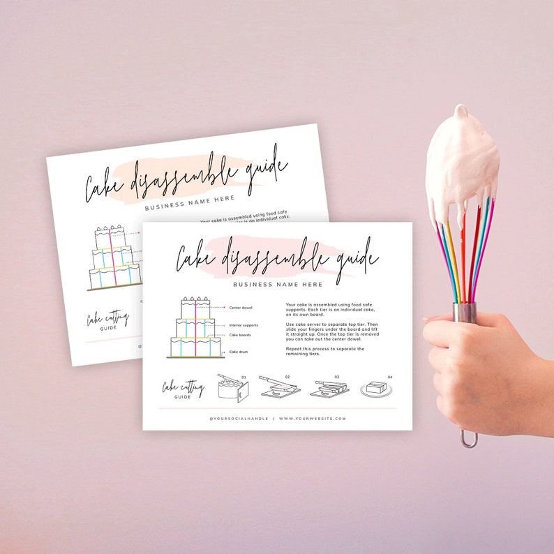 Editable Cake Serving Guide Template Printable Wedding Cake | Etsy