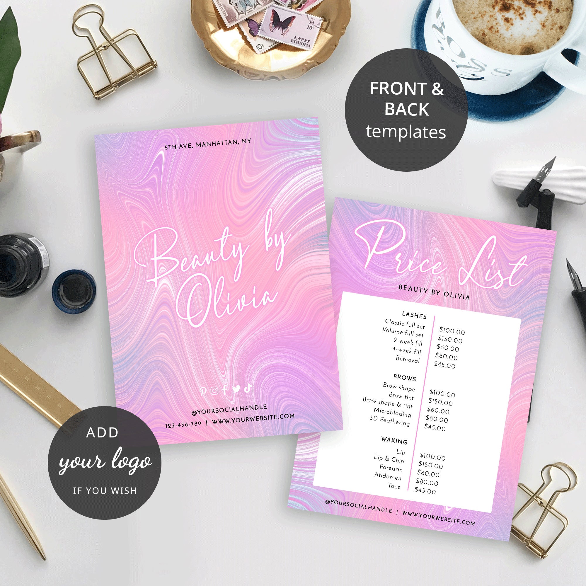 Customisable Price List Template DIY Pricing Guide Printable - Etsy Canada