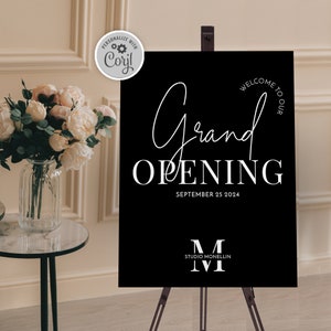 Grand Opening Welcome Sign Template, Minimalist Business Launch Signage ...