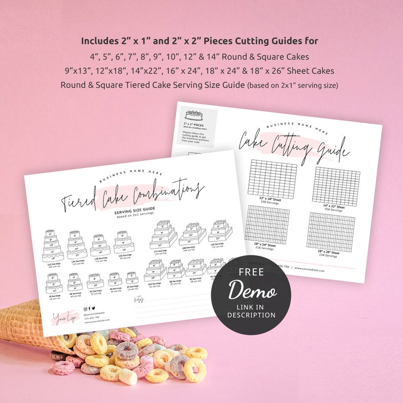 Cake Cutting Guides Template, Printable Round Square Sheet Wedding Cake ...