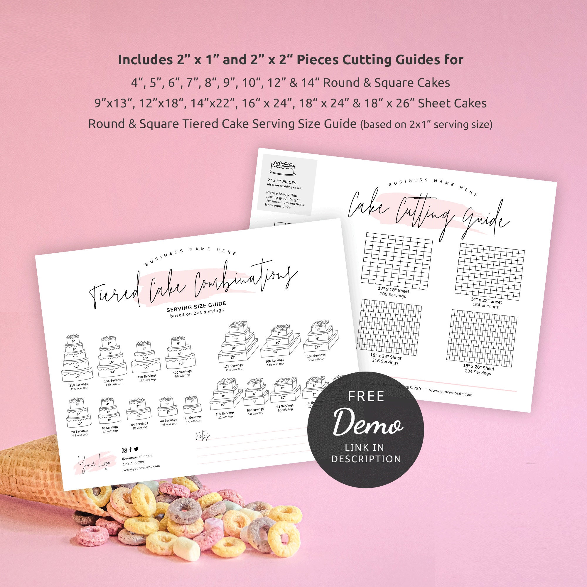 Cake Cutting Guides Template Printable Round Square Sheet - Etsy Australia