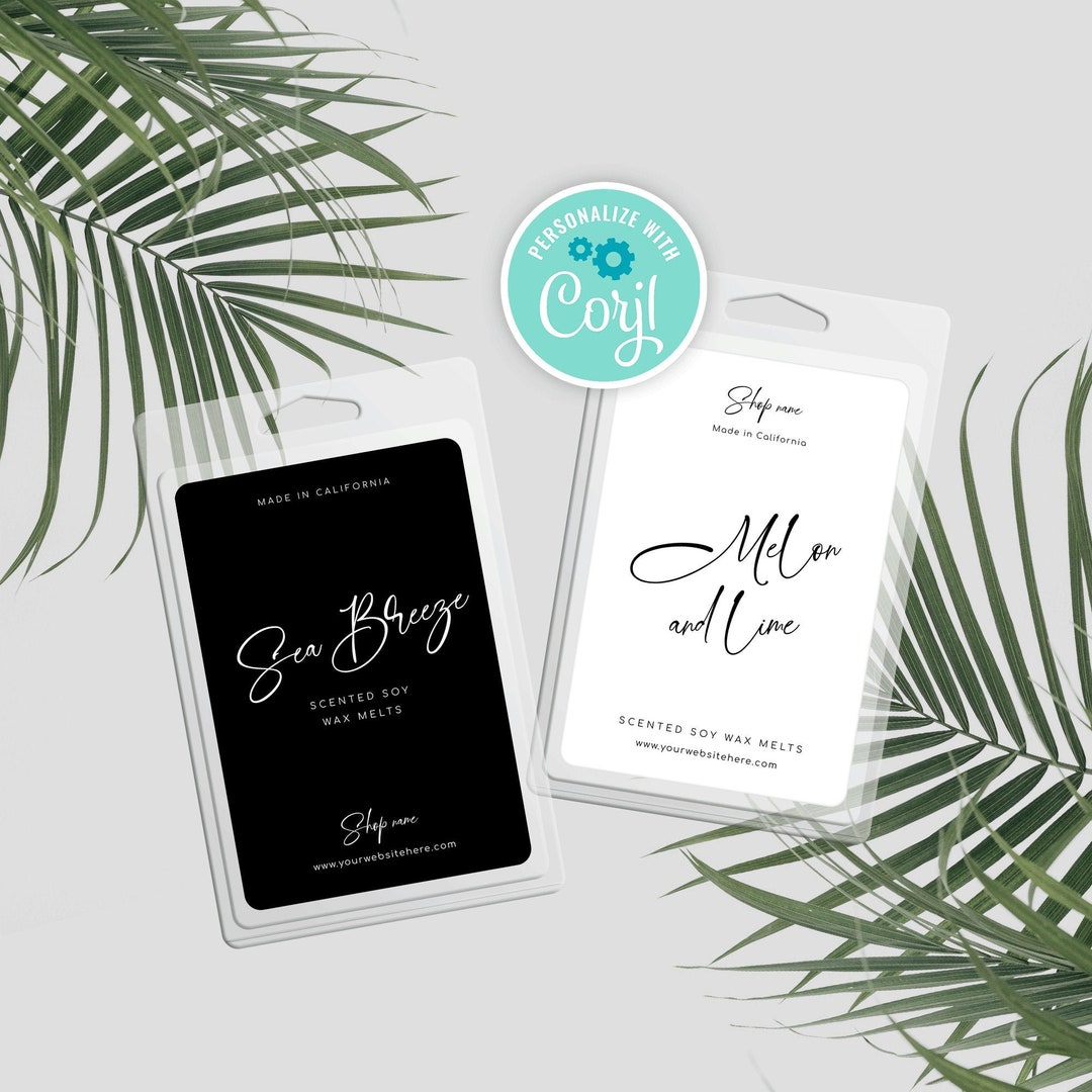 Editable Labels Template, Custom Wax Melt Labels, Printable Product ...