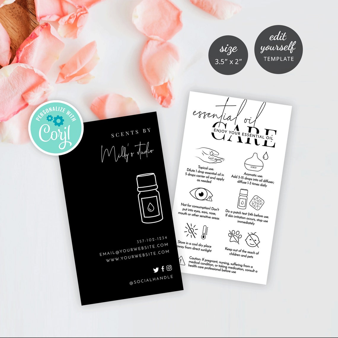 Editable Essential Oil Care Guide Template Aromatherapy Oil | Etsy