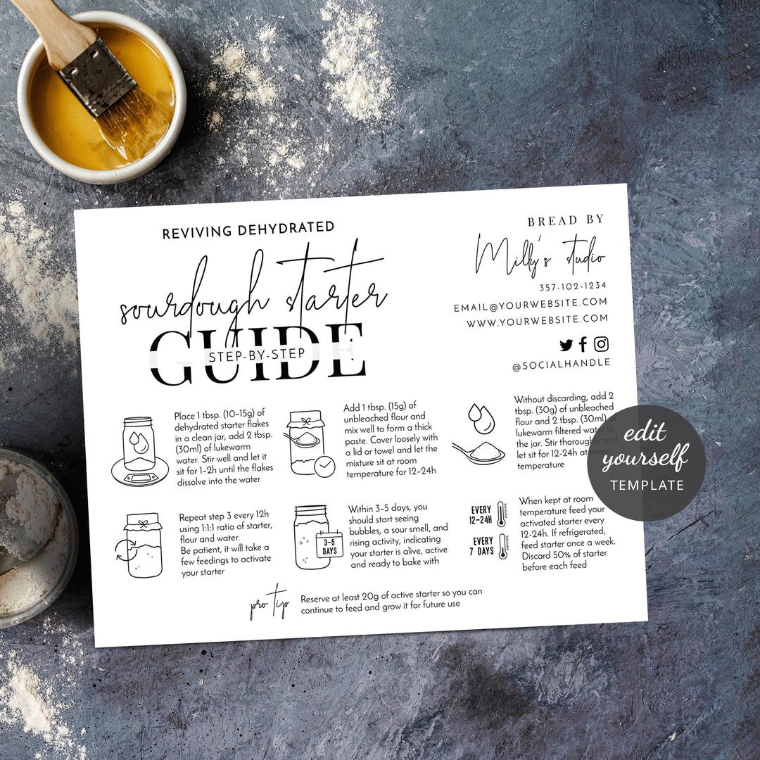 Rehydrating Sourdough Starter Guide Template, How to Use Dehydrated ...