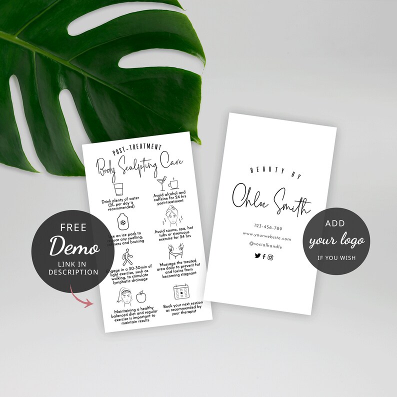 Minimal Body Sculpting Care Guide Editable Body Contouring | Etsy