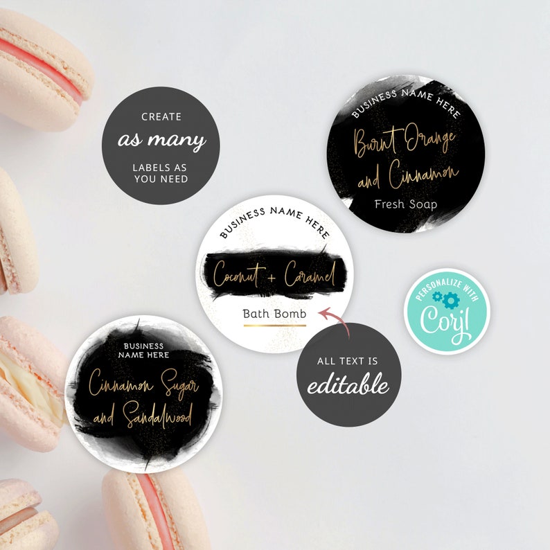 Editable Scent Name Labels Template, Customizable Flavour Food Stickers ...