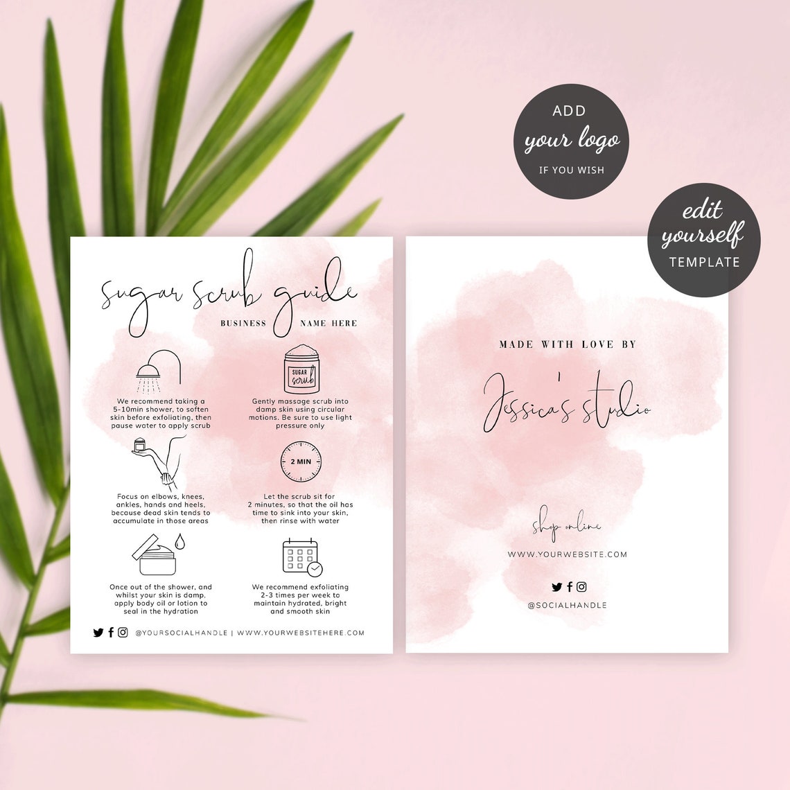 Editable Body Scrub Application Guide Template Feminine - Etsy
