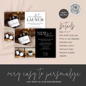 Product Launch Flyer Template, New Collection Announcement Card ...