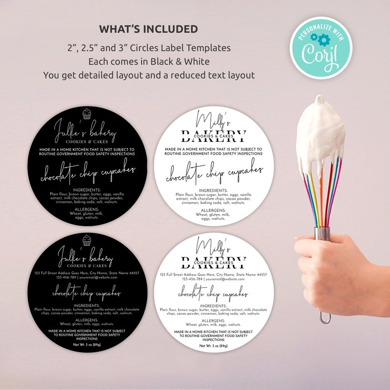 Food License Labels Template Minimalist Ingredients Sticker - Etsy