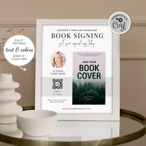 Book Launch Table Sign Template, Custom Book Signing 8x10" Poster ...