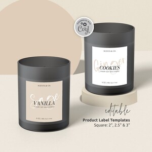 Minimalist Product Packaging Template, Editable Candle Label Design ...