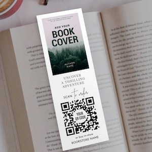 Author Bookmark Template, Custom Book Cover Bookmark, Minimalist Design ...