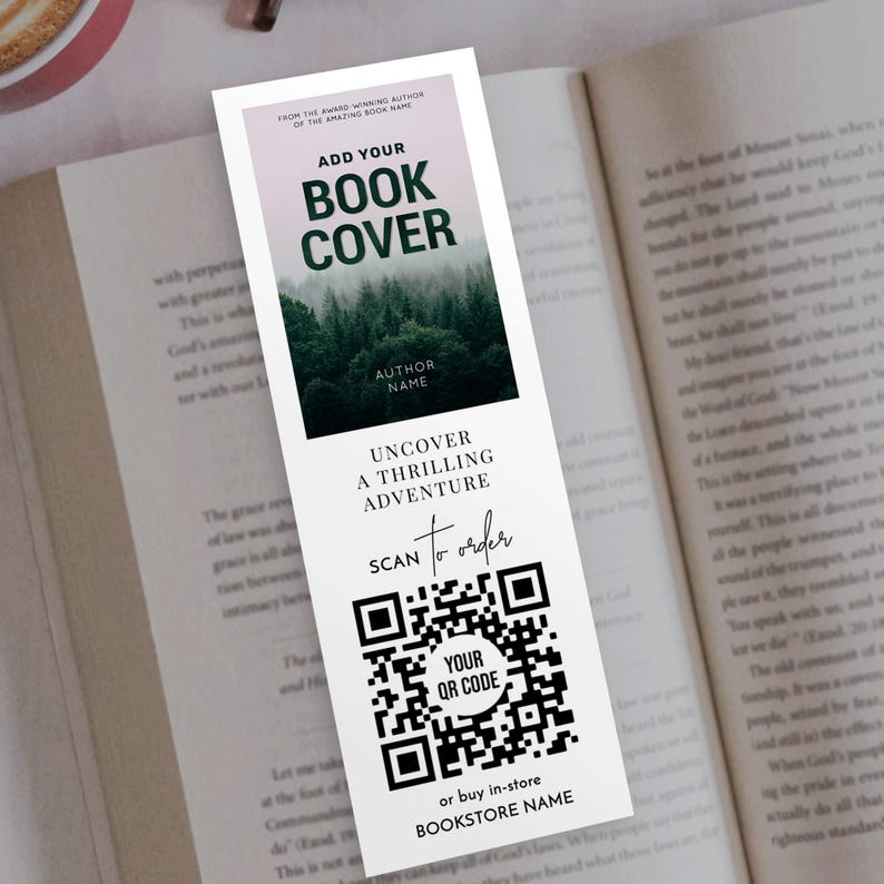 Author Bookmark Template, Custom Book Cover Bookmark, Minimalist Design ...