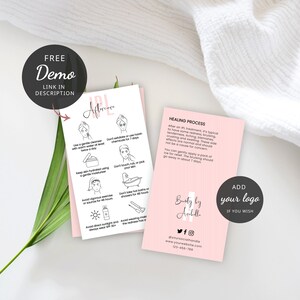 IPL Aftercare Card Template Editable Post IPL Care - Etsy