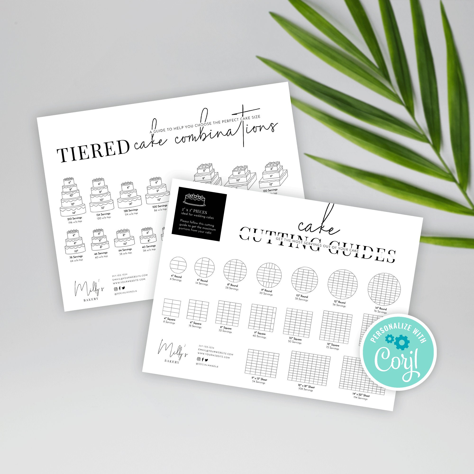 Editable Cake Cutting Guides Template, Instant Wedding Cake Cutting ...